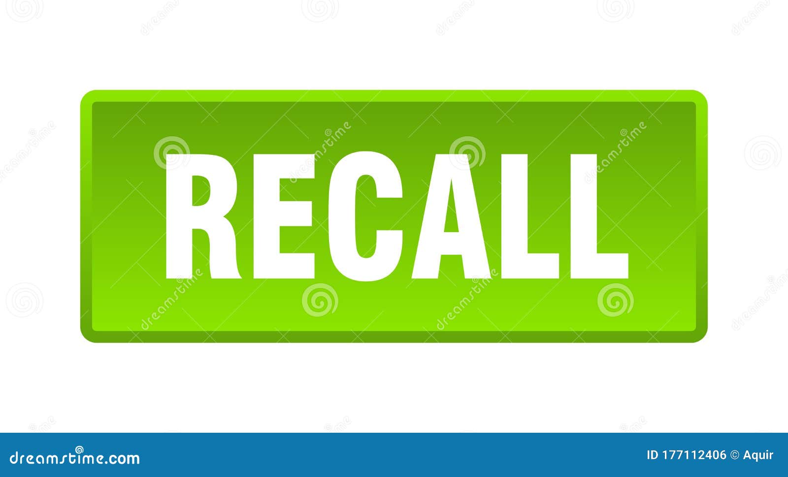 Recall Button. Recall Square Isolated Push Button Stock Vector ...
