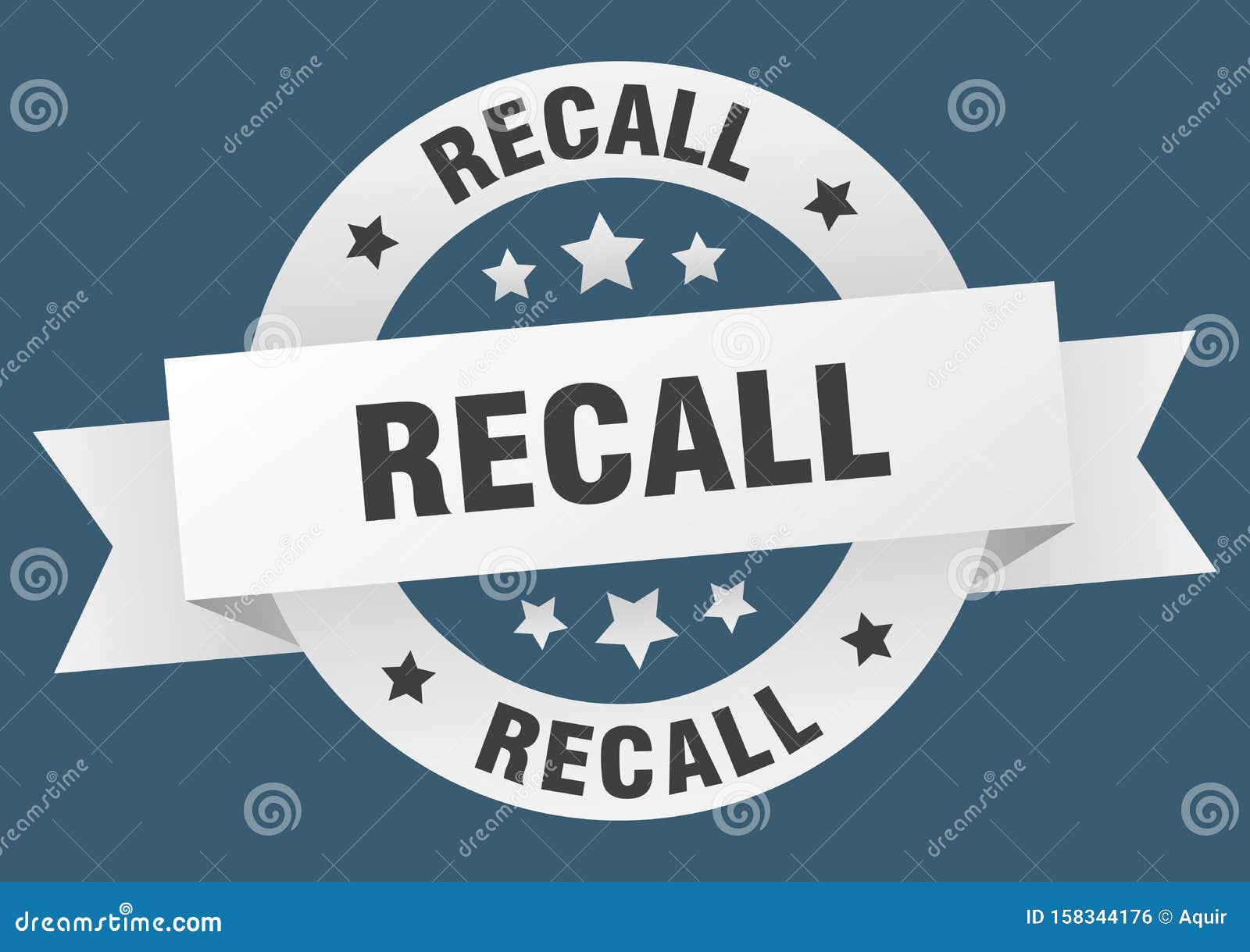 Recall ribbon sign stock vector. Illustration of isolated - 158344176