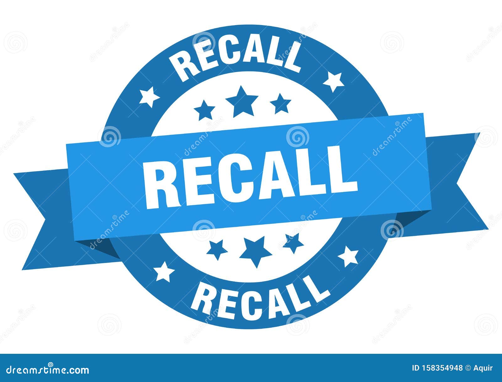 Recall ribbon sign stock vector. Illustration of flat - 158354948