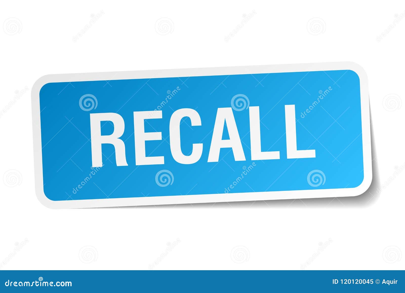 Recall sticker stock vector. Illustration of threedimensional - 120120045