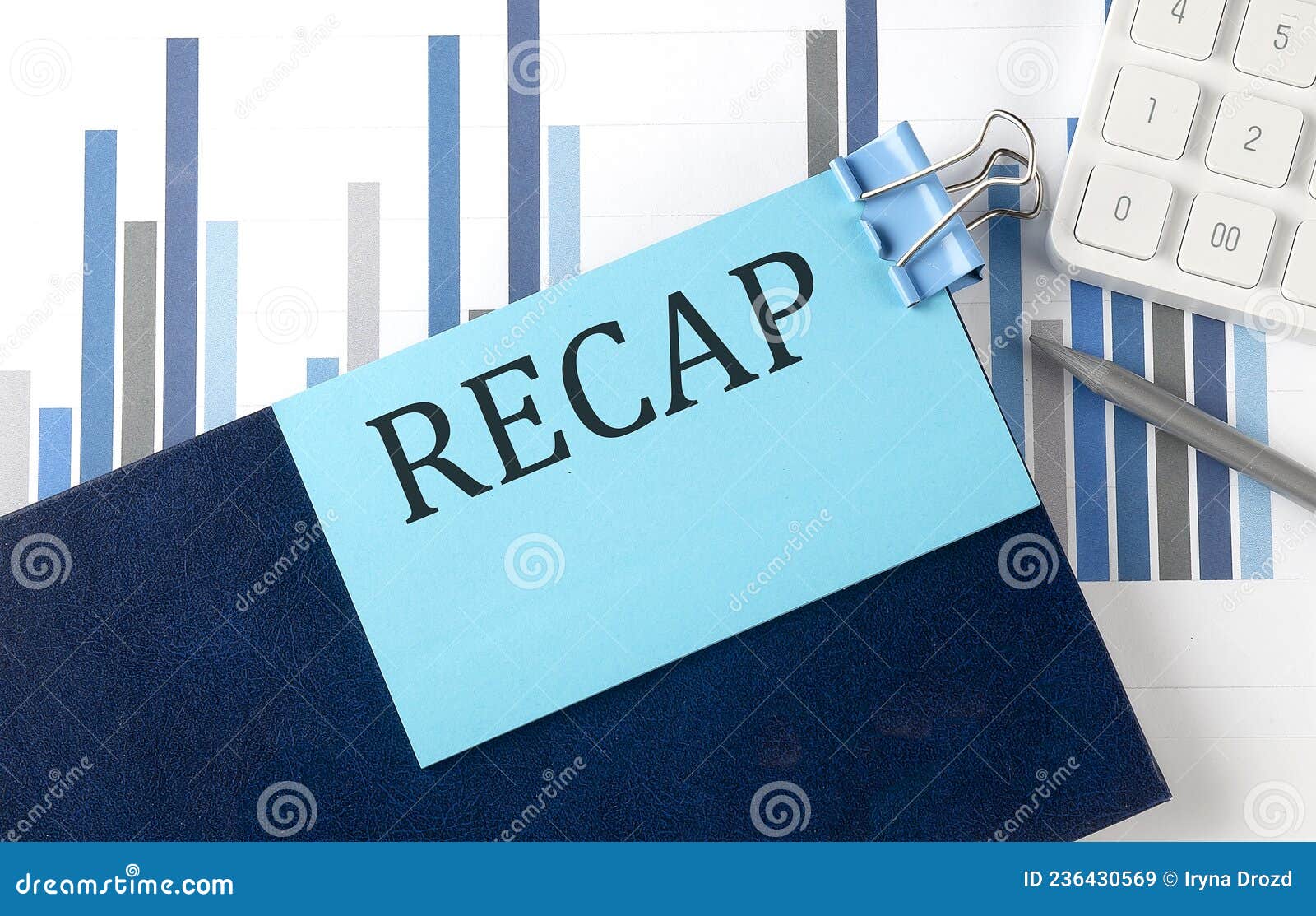 RECAP on Sticky Note on Notebook on the Chart Background Stock Image ...