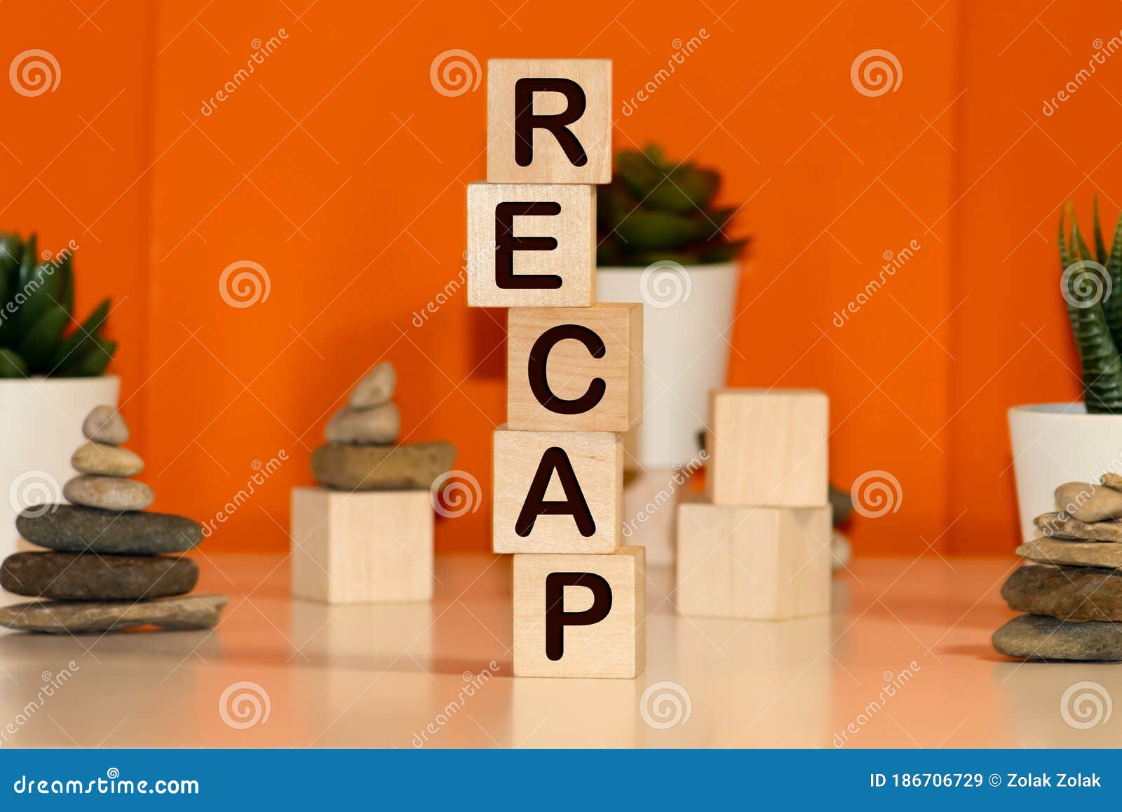 Recap Word from Wooden Blocks on Desk Stock Image - Image of symbol ...
