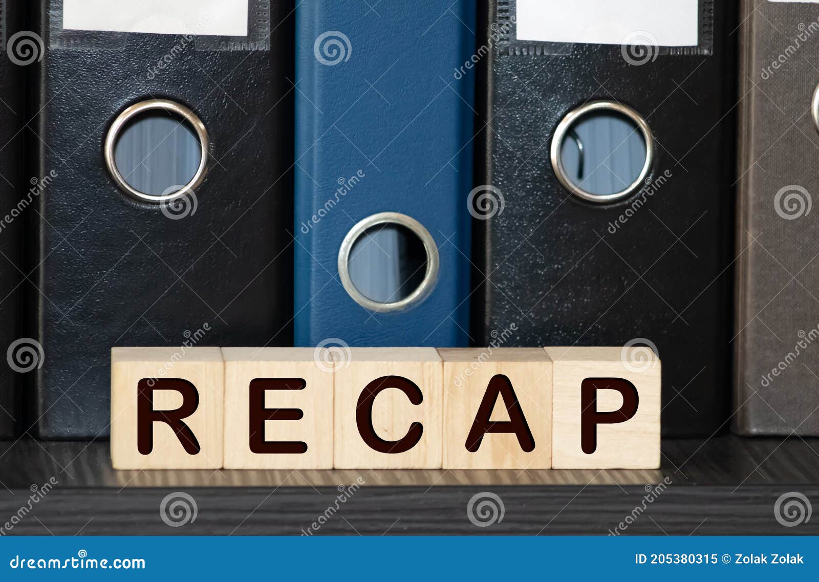 Recap Word from Wooden Blocks on Desk Stock Image - Image of statement ...