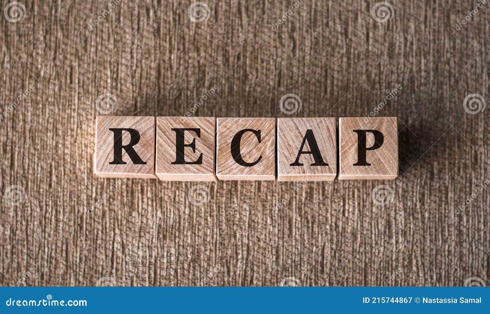 Recap Word from Wooden Blocks on Desk Stock Image - Image of text ...