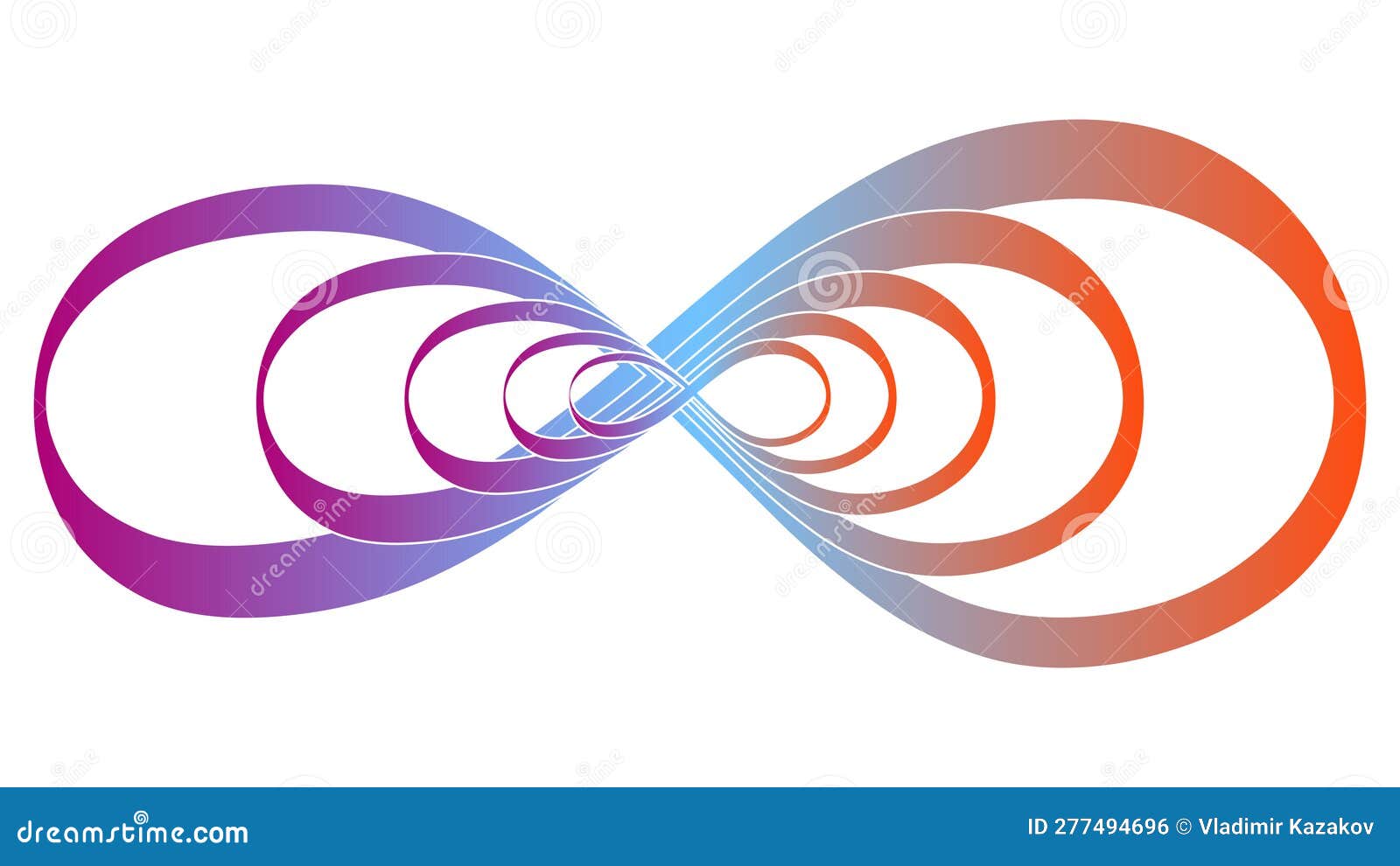 Receding Abstract Infinity Signs with Gradient Isolated on White Stock ...