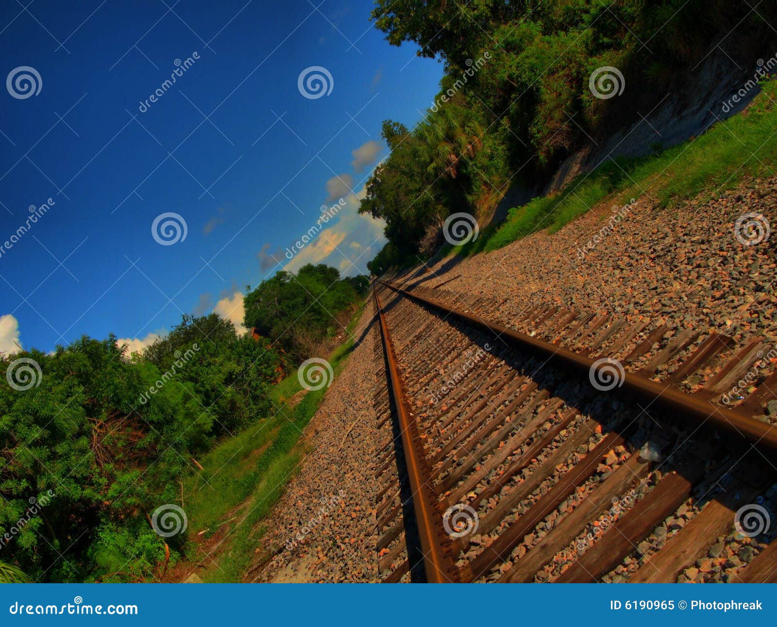 Receding railway tracks stock image. Image of rural, outside - 6190965