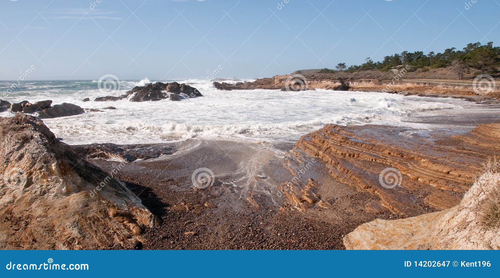 Receding Wave from Eroded Coastline Stock Image - Image of rugged ...