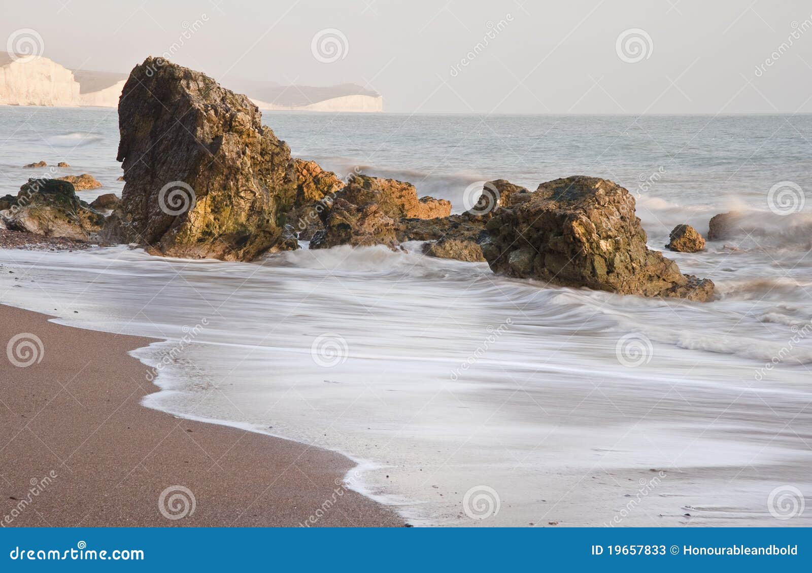 Receding Waves Over Rocky Coastline Stock Image - Image of coast, beach ...