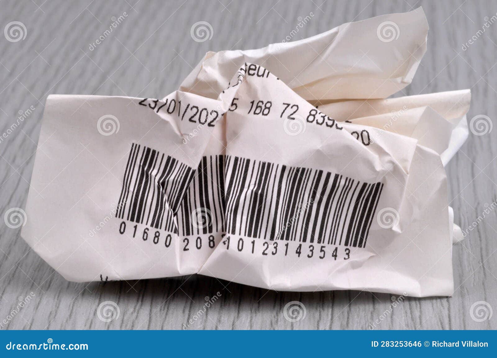 Receipt with bar code editorial photo. Image of barcode - 283253646
