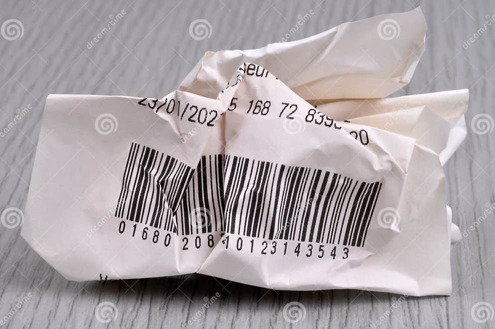 Receipt with bar code editorial photo. Image of barcode - 283253646