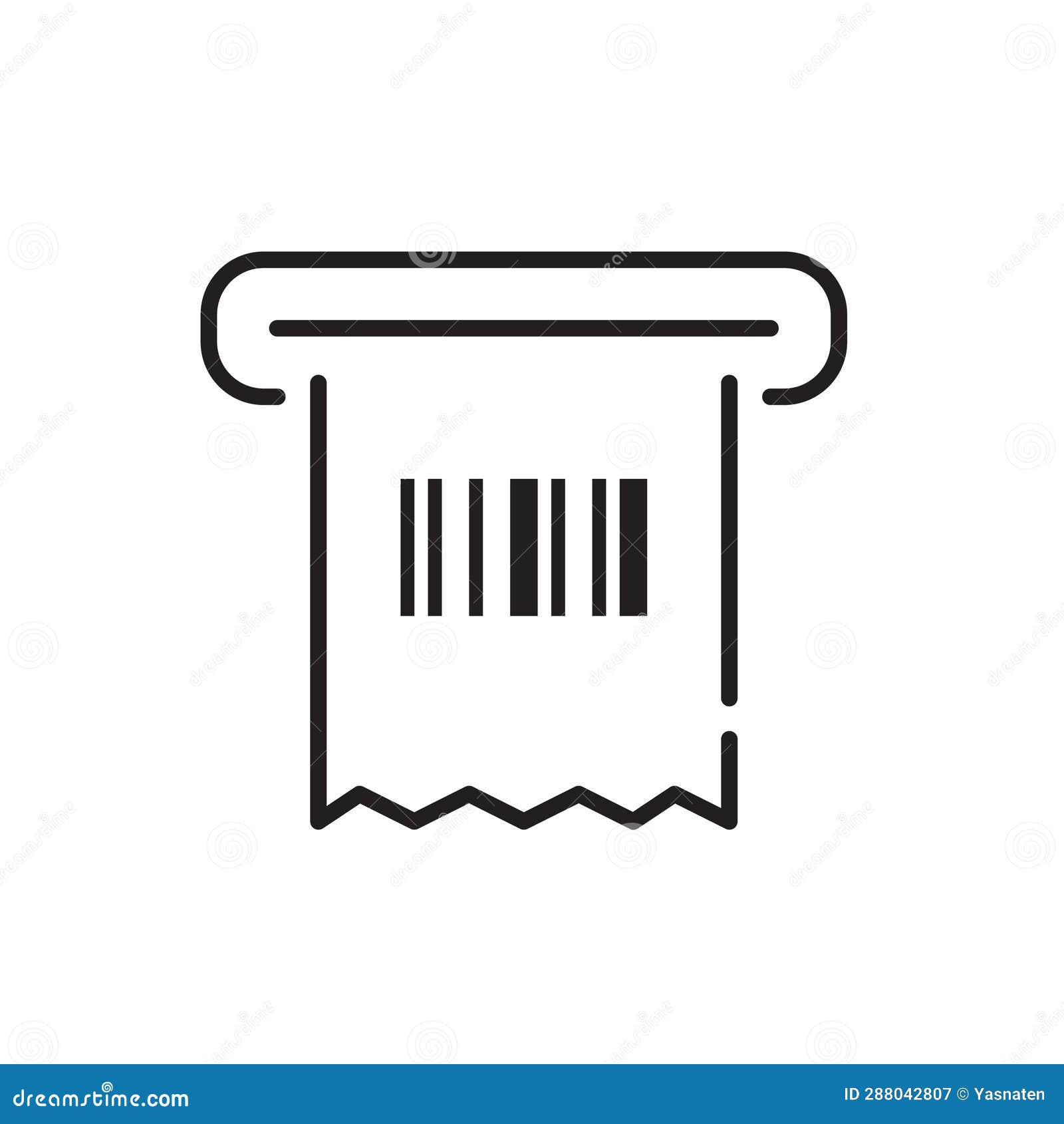 Receipt with Barcode Printed Out. Contactless ATM or Payment ...