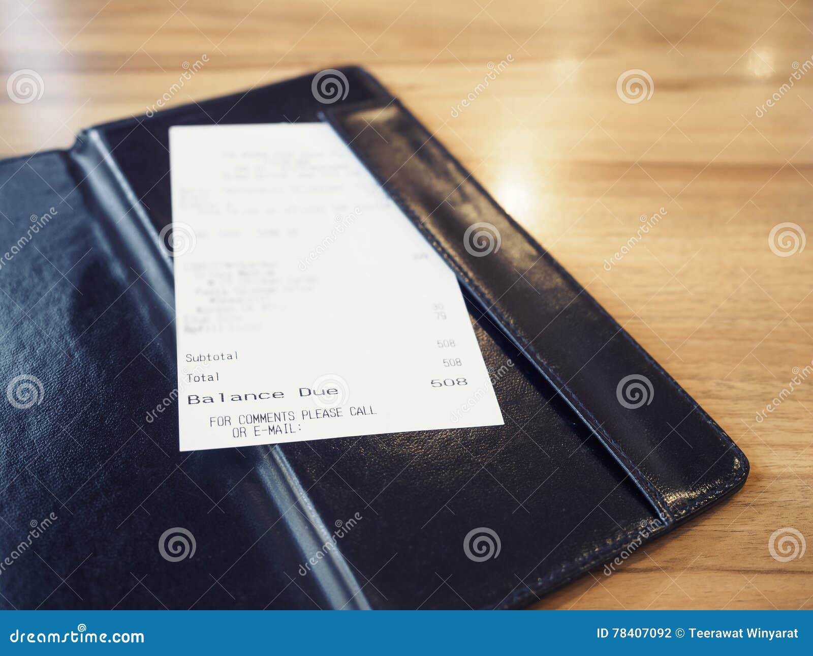 Receipt Bill in Folder Shopping Payment Retail Business Stock Photo ...