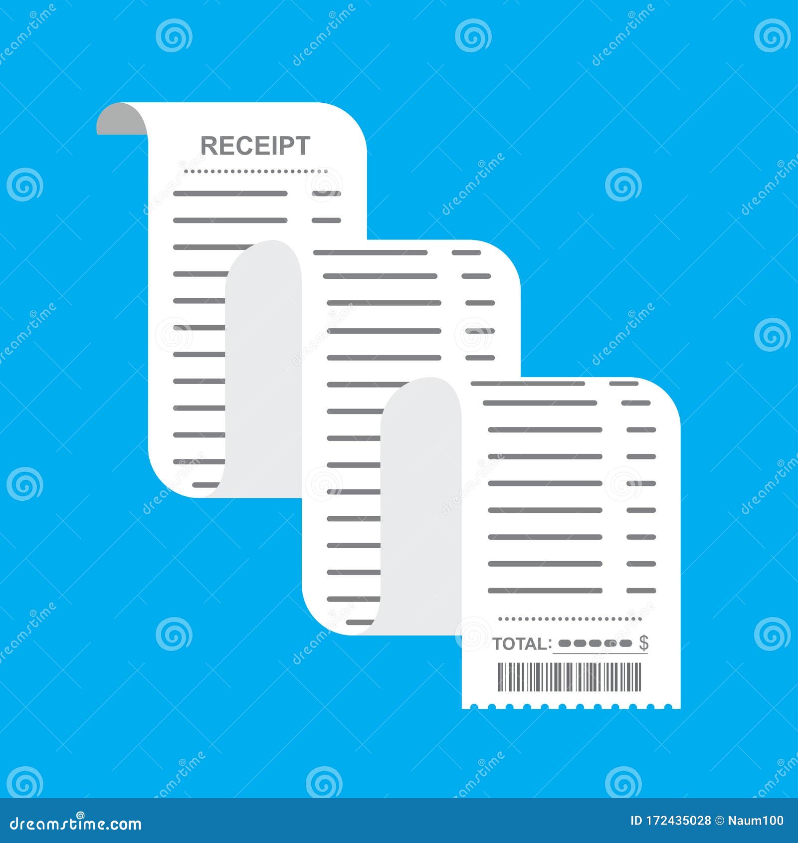 Receipt Bill, Long Paper Invoice,design Template Stock Vector ...