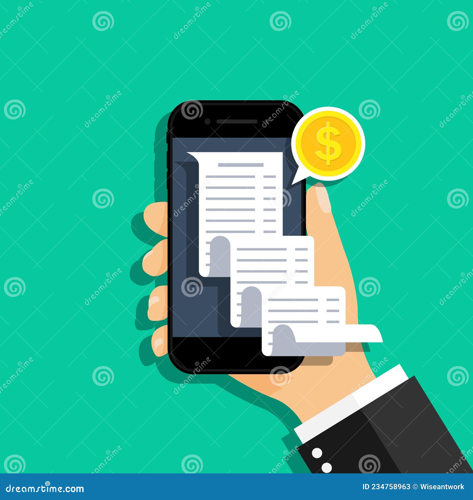 Man Hold Invoice In Hand. Order Symbol Concept. Tax Sign Design ... Man Hold Invoice In Hand. Order Symbol Concept. Tax Sign Design ...
