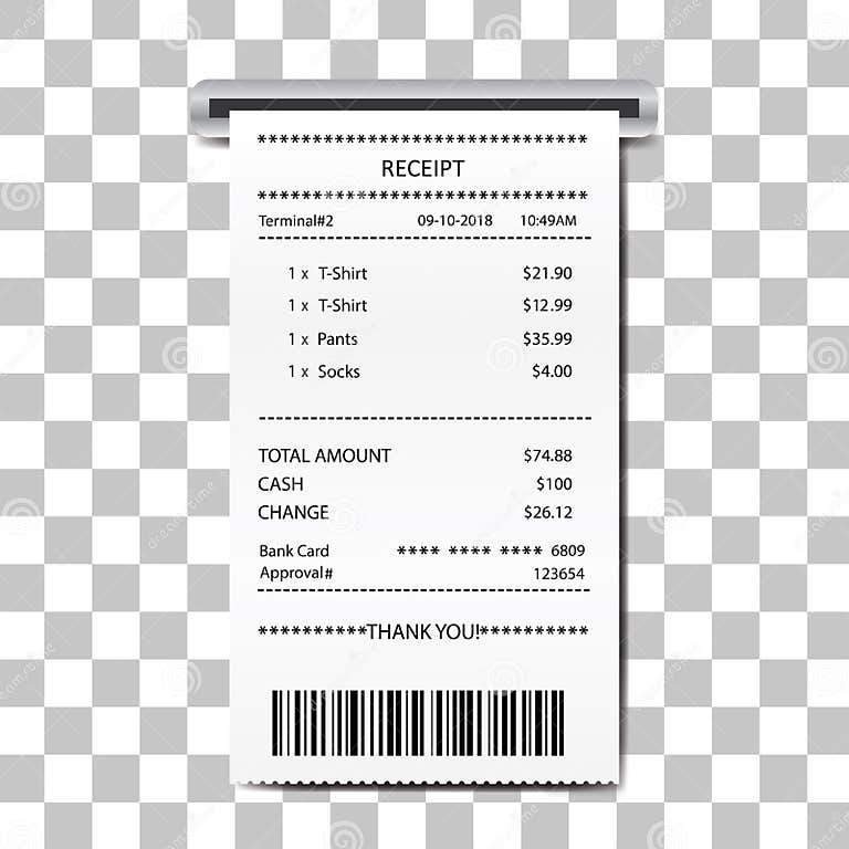 Receipt Bill Paper Invoice,receipt Template Stock Vector - Illustration ...