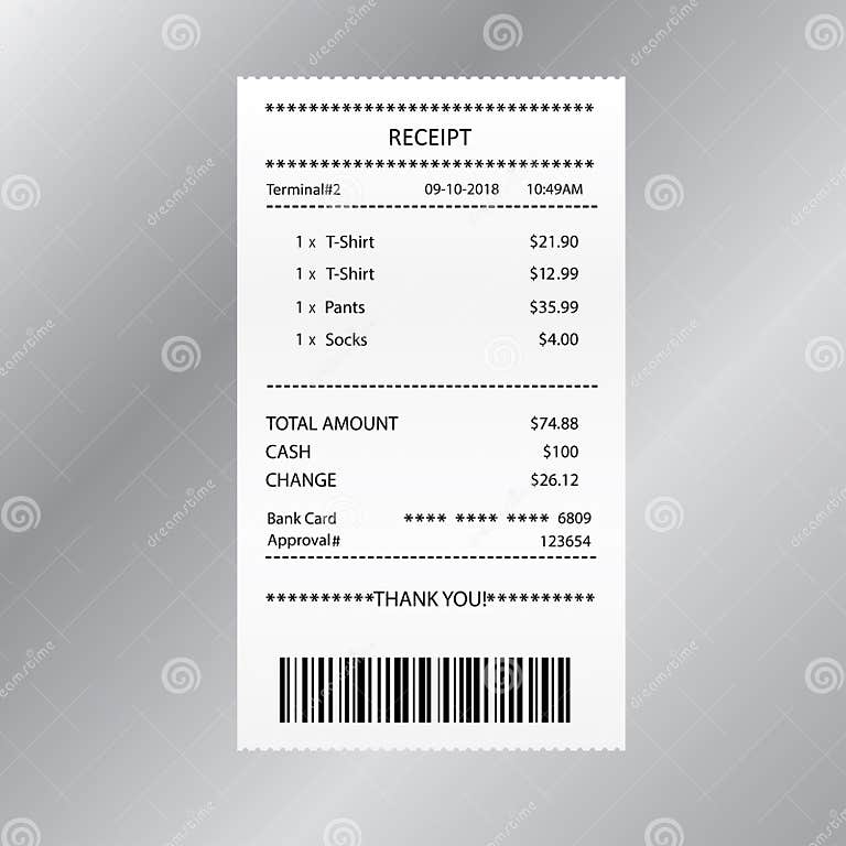 Receipt Bill Paper Invoice,receipt Template Stock Vector - Illustration ...