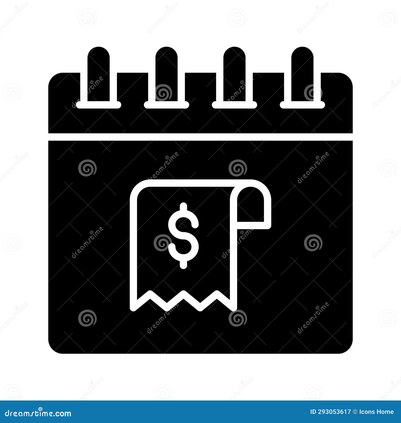 Receipt On Calendar Denoting Concept Icon Of Bill Paying, Ready To Use ...