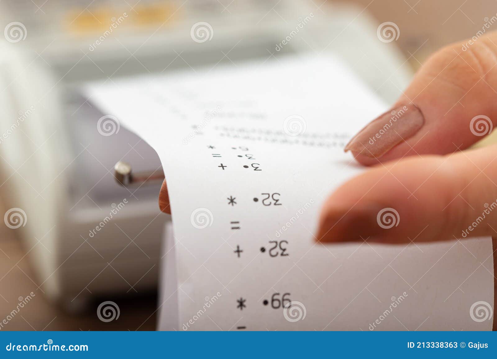 Receipt Coming Out of an Adding Machine Stock Image - Image of finance ...