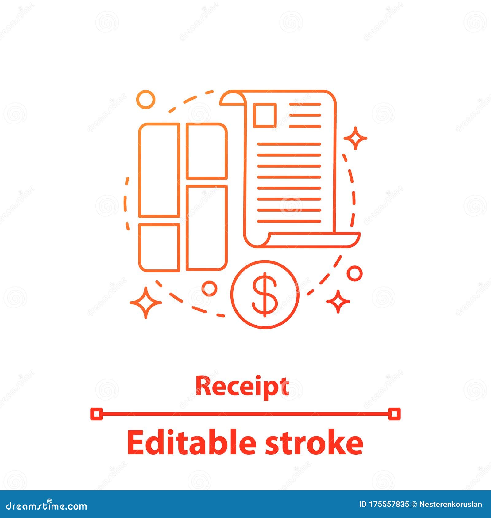 Receipt concept icon stock vector. Illustration of connection - 175557835