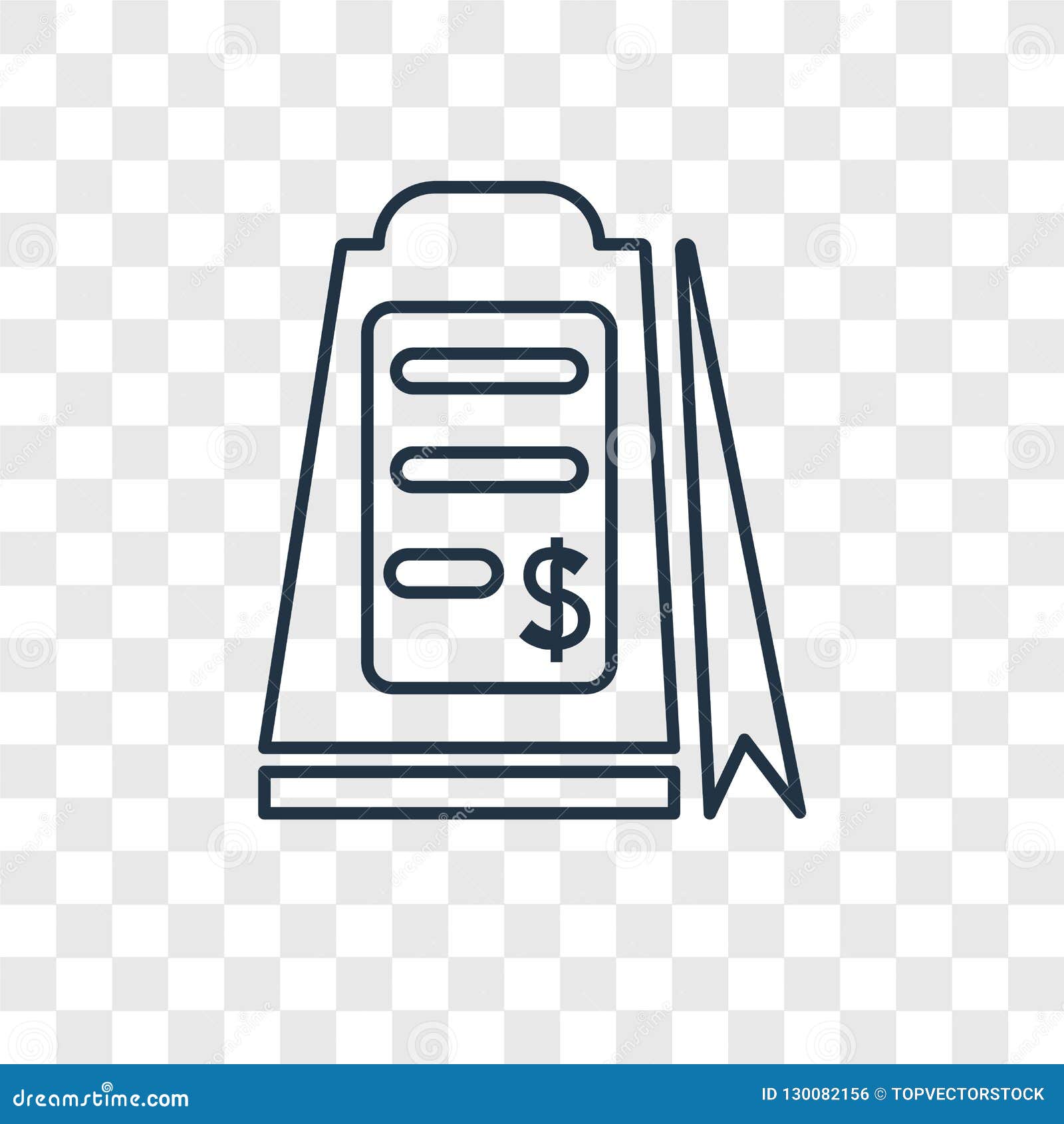 Receipt Concept Vector Linear Icon Isolated on Transparent Background ...