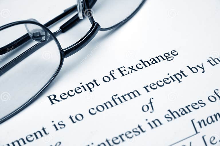 Receipt of exchange stock photo. Image of savings, making - 178723926