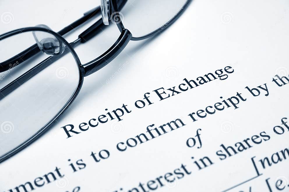 Receipt of exchange stock photo. Image of savings, making - 178723926