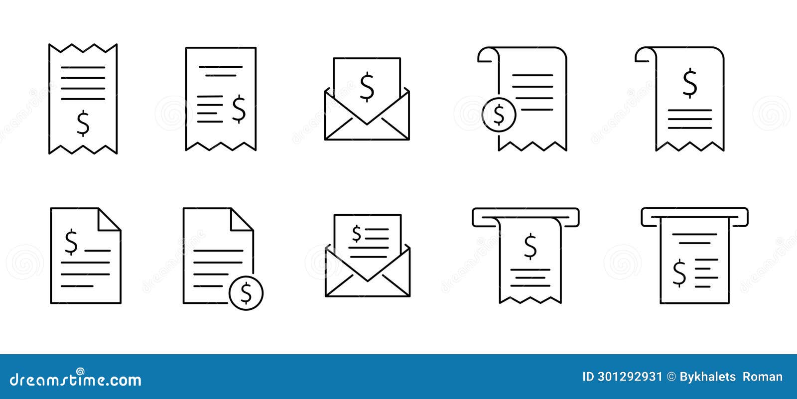 Receipt Icon. Bill, Receipt Icons Collection Stock Illustration ...