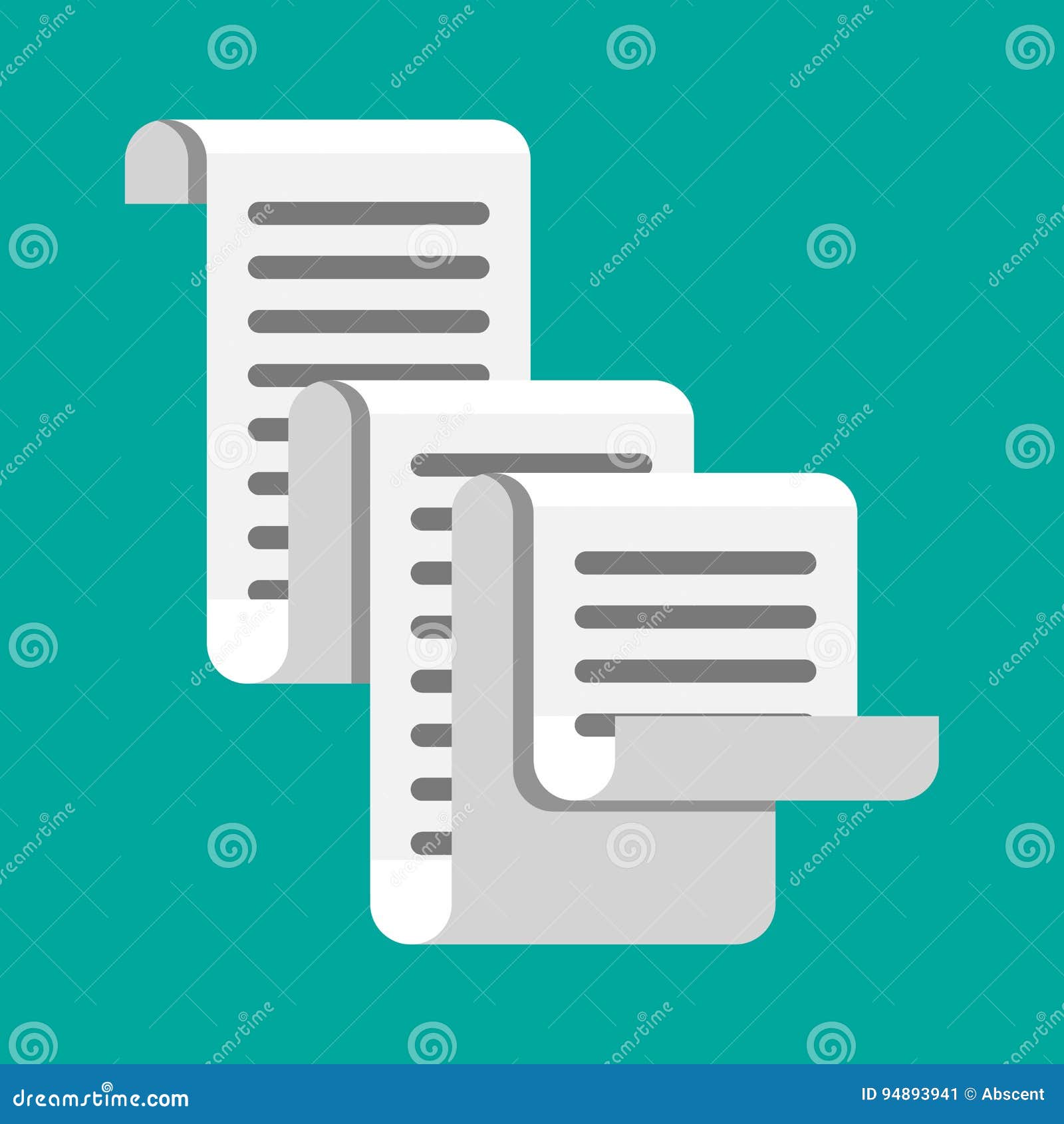 Receipt Icon. Paper Invoice Stock Vector - Illustration of balance ...