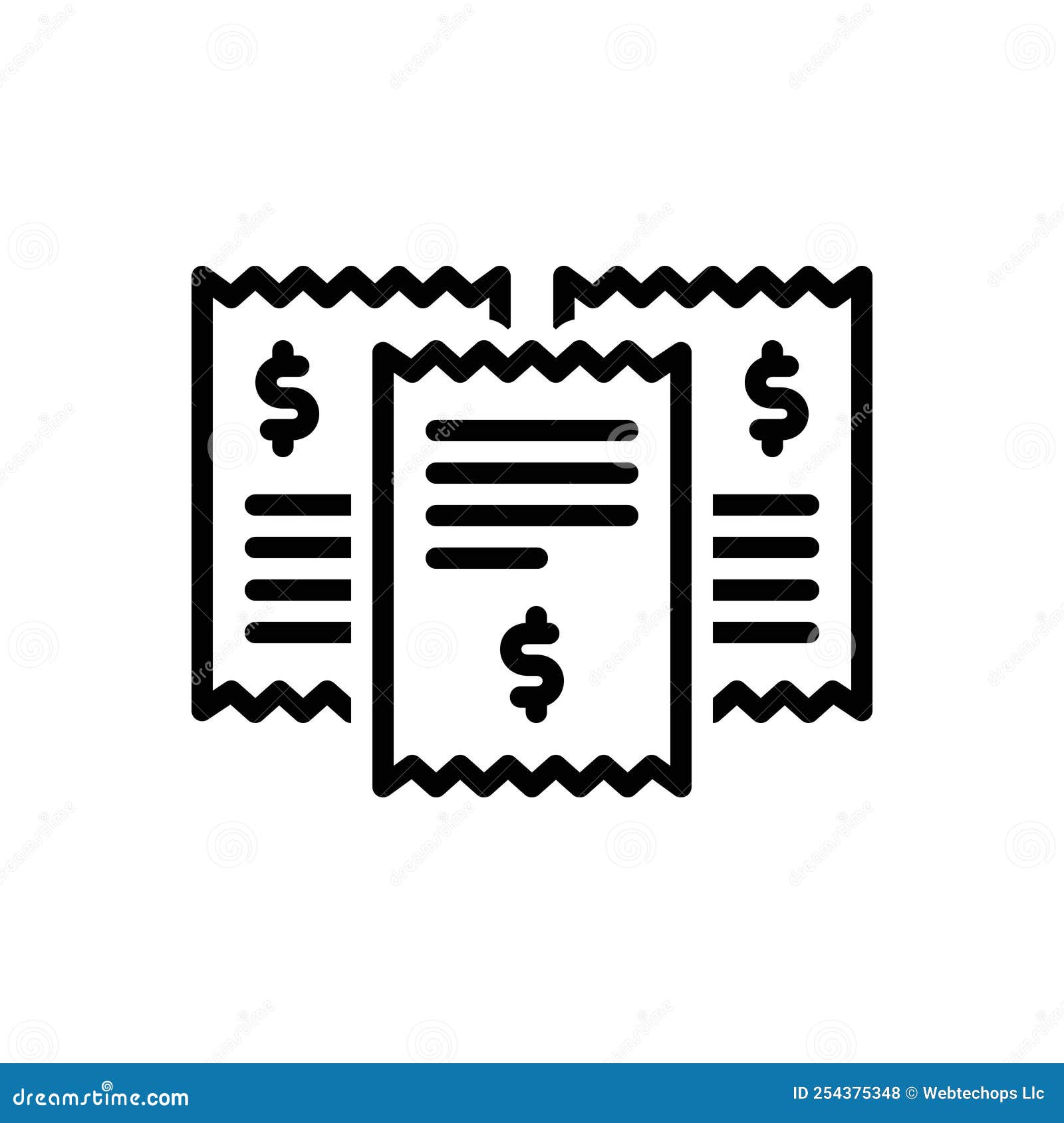 Icon Of Receipt Or Packing Slip For Shopping And Retail Concept. Flat ...