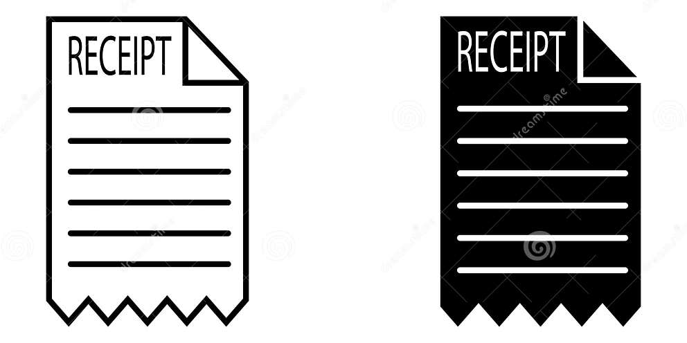Receipt Icon Sheet, Simple Trendy Flat Style Line and Solid Isolated ...