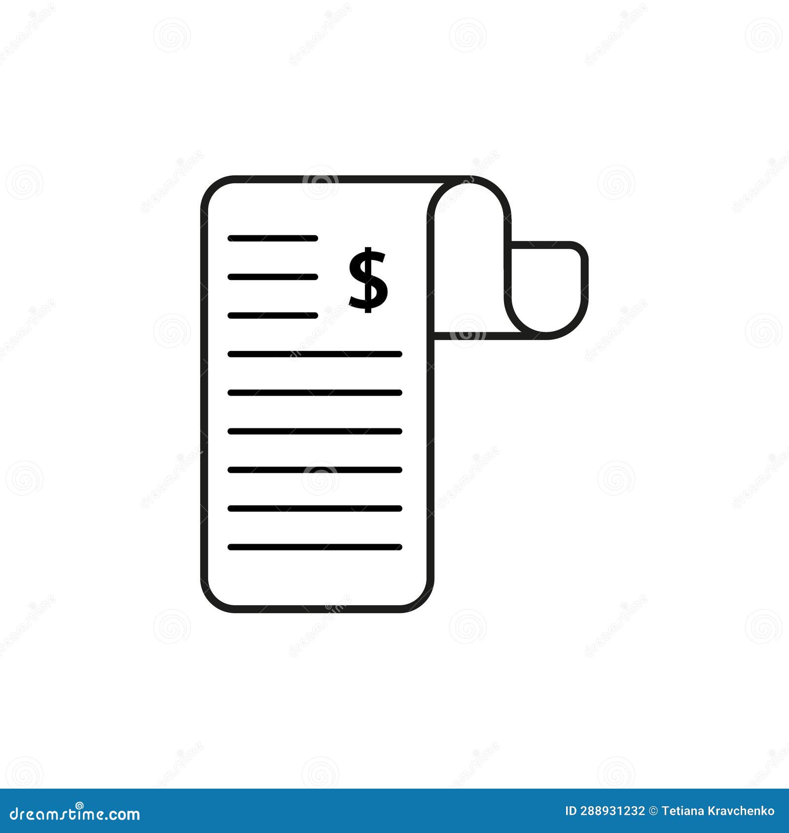 Receipt Icon. Vector Illustration. EPS 10 Stock Vector - Illustration ...
