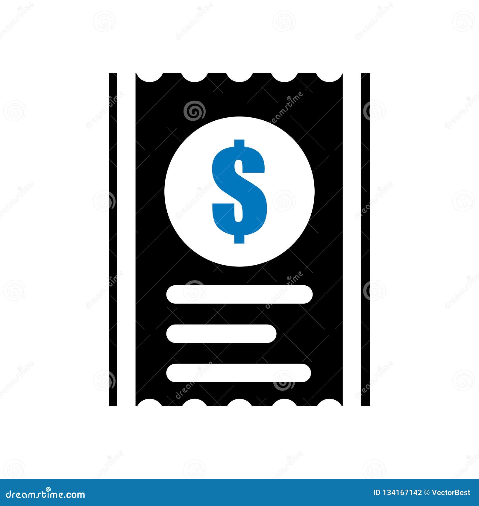 Receipt Icon Vector Sign and Symbol Isolated on White Background ...