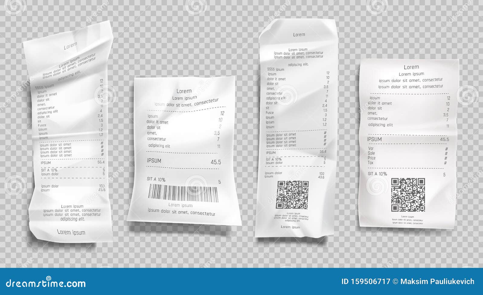 Receipt Invoice, Paper Bill, Cash Purchase Set Stock Vector ... Receipt Invoice, Paper Bill, Cash Purchase Set Stock Vector ...