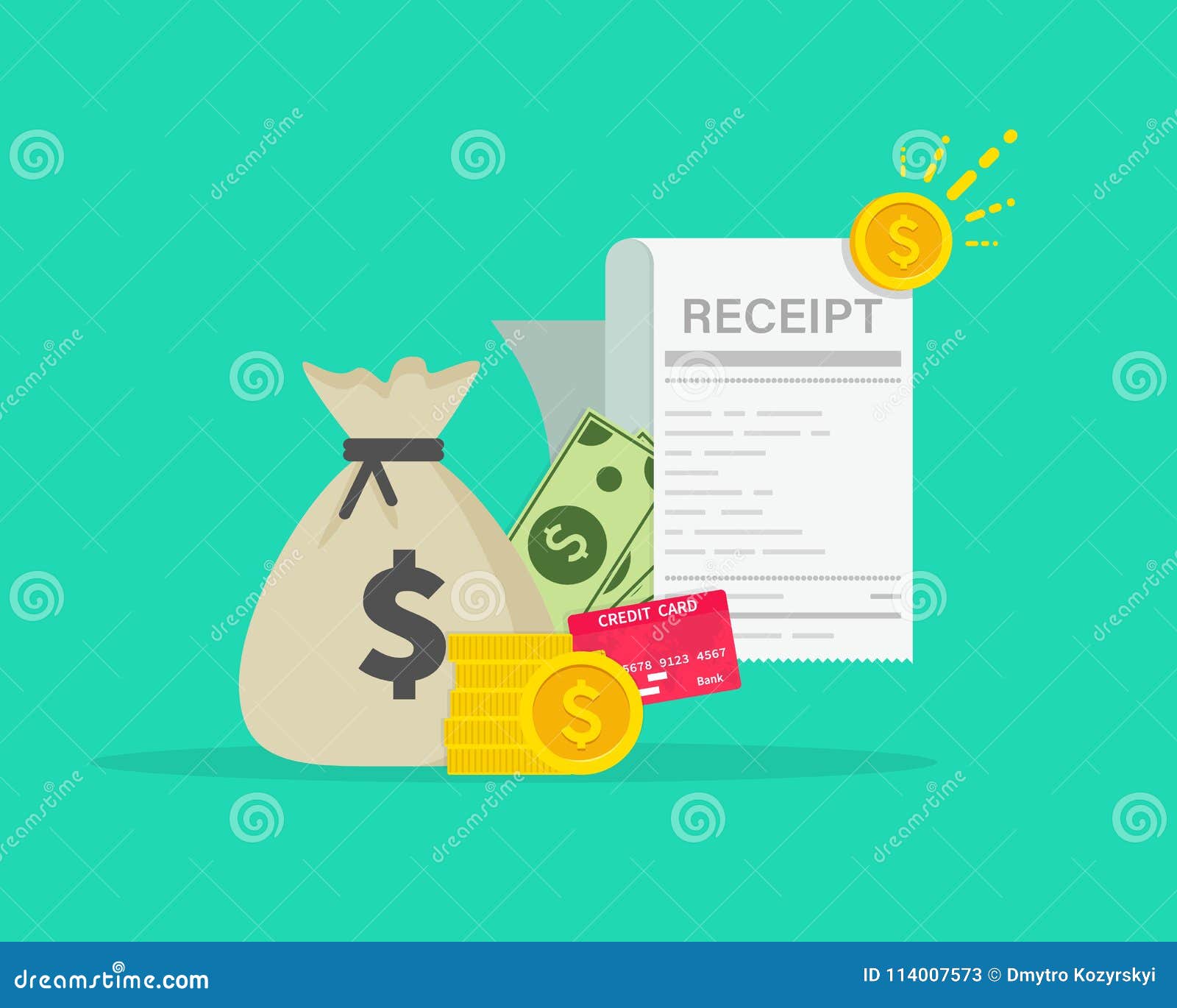 Receipt. Invoice Sign. Paying Bills. Design Receipt Icon With A Total ...