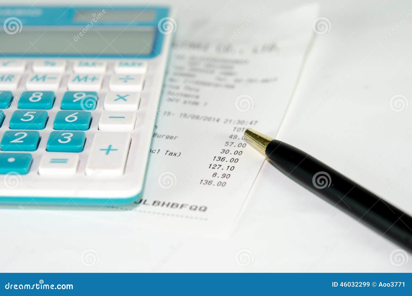 Receipt Paper and Calculator Stock Image - Image of eyeglasses, economy ...