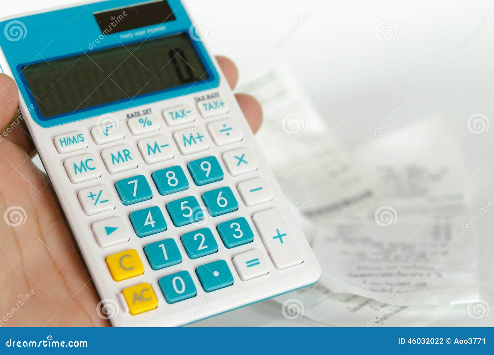 Receipt Paper and Calculator Stock Photo - Image of office, payment ...