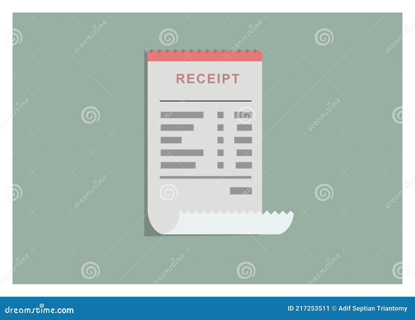 Receipt Paper. Simple Flat Illustration. Stock Vector - Illustration of ...