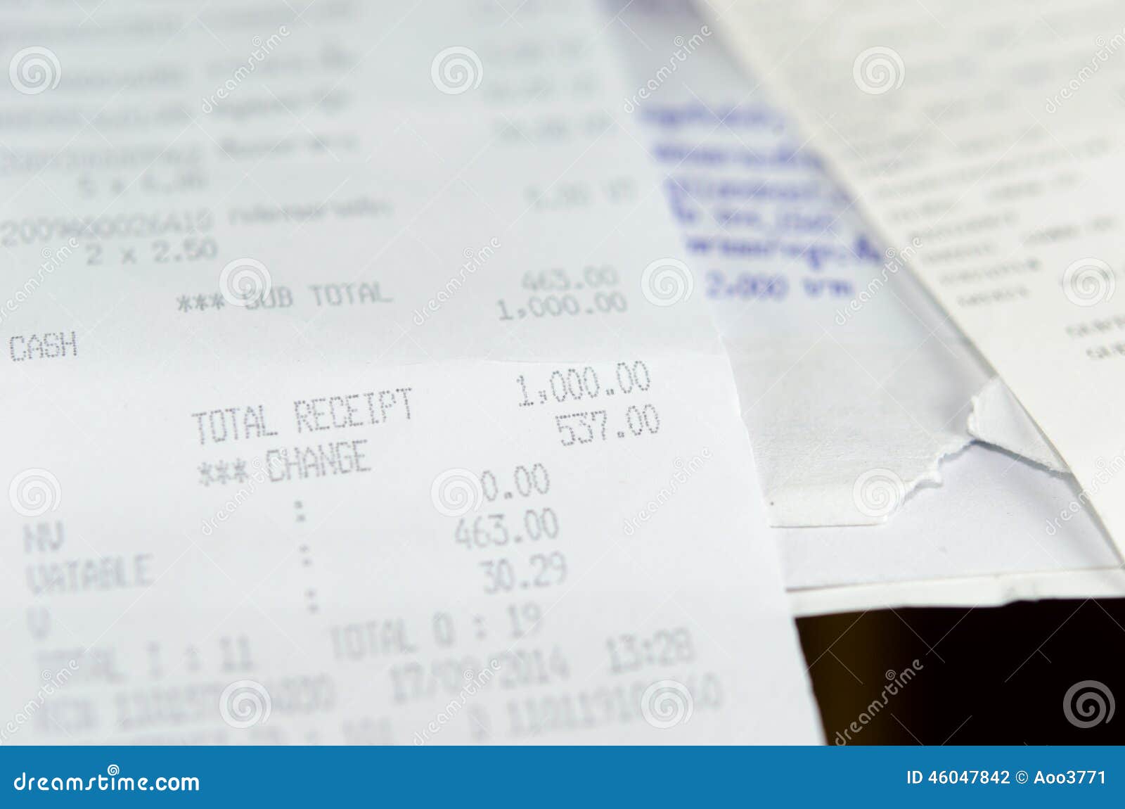 Receipt paper stock photo. Image of financial, closeup - 46047842