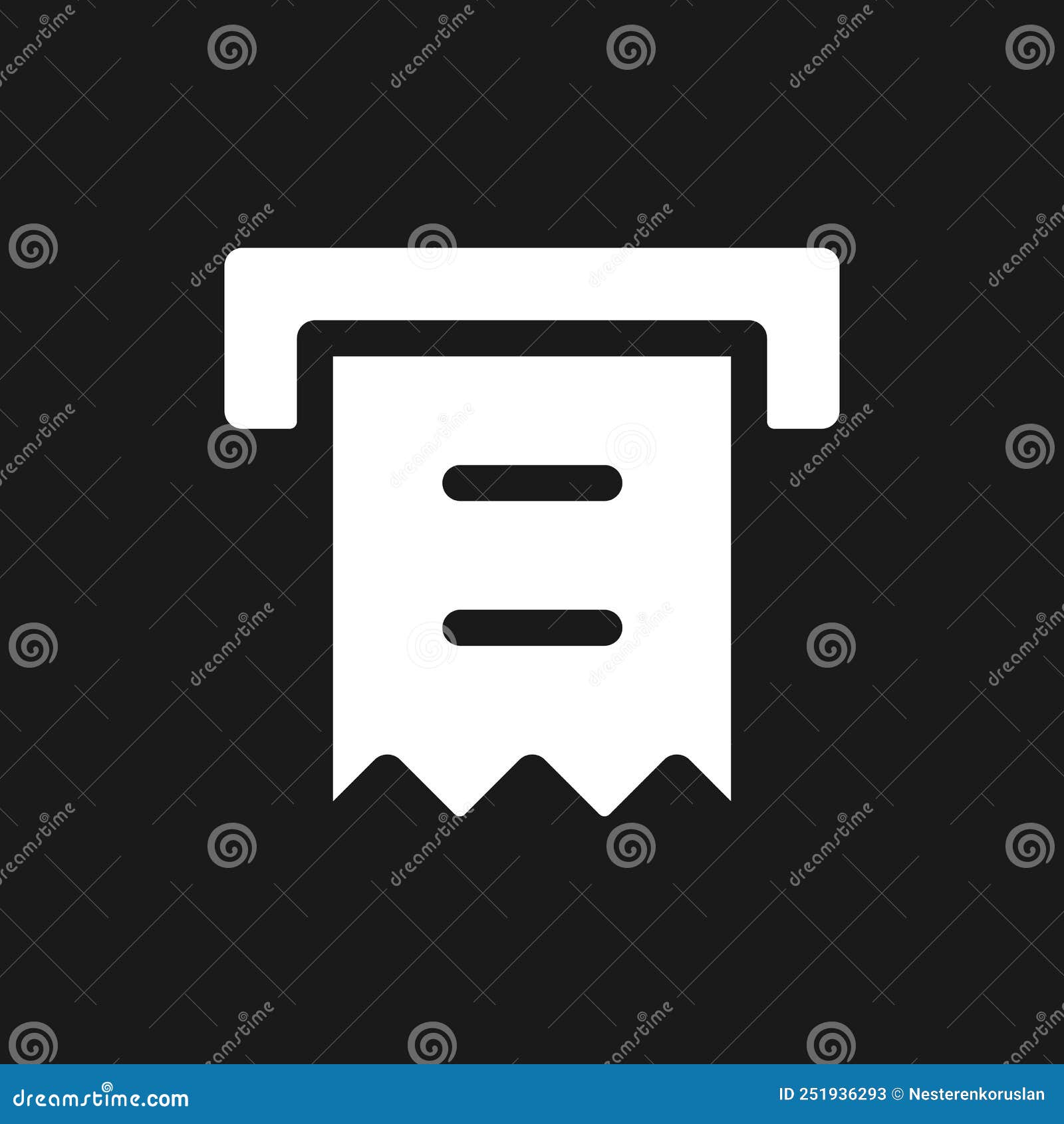 Receipt Printer Dark Mode Glyph Ui Icon Stock Vector - Illustration of ...