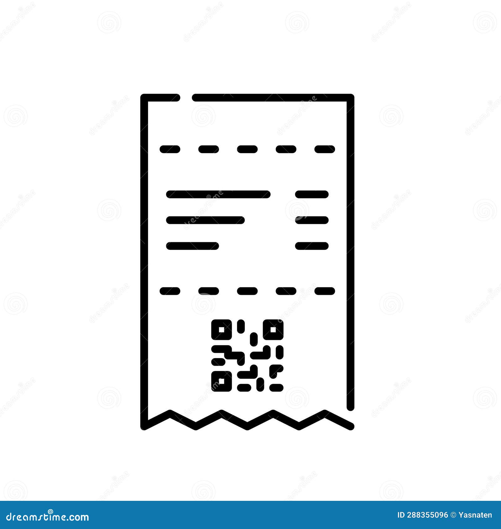Receipt with Qr-code at the Bottom. Shopping Payment Document Stock ...