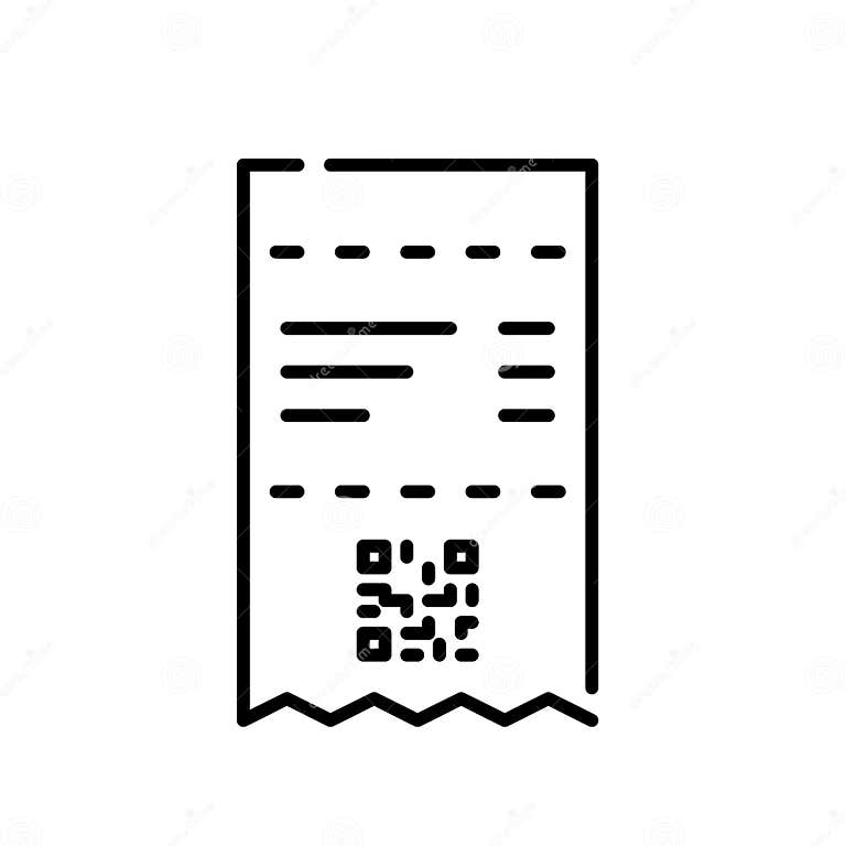 Receipt with Qr-code at the Bottom. Shopping Payment Document Stock ...