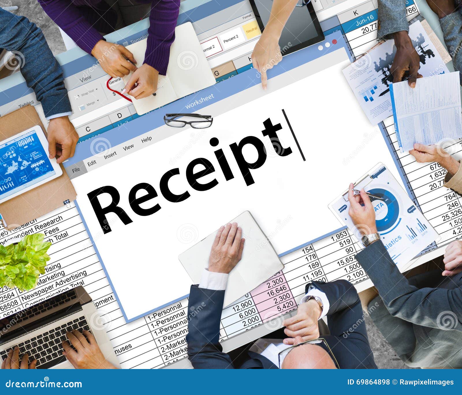 Receipt Receipts Cost Expenses Financial Spend Concept Stock Photo ...