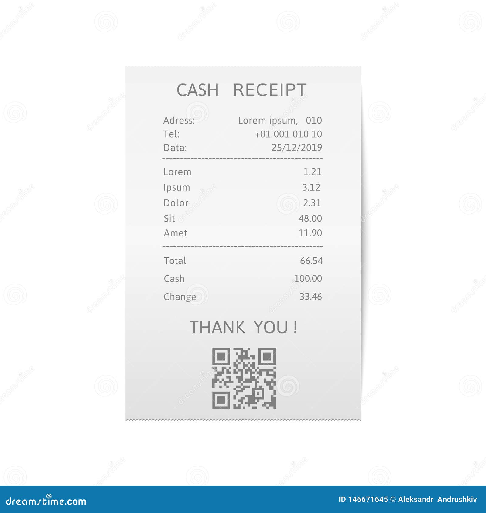 Receipt 1 stock vector. Illustration of cashier, cheque - 146671645