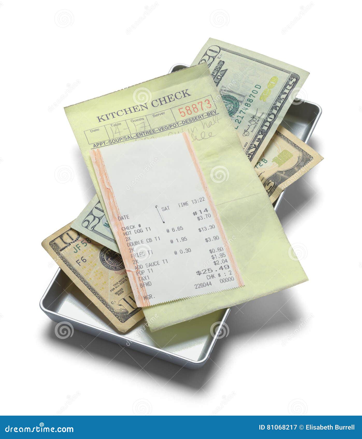 Receipt Tray and Money stock image. Image of payment - 81068217