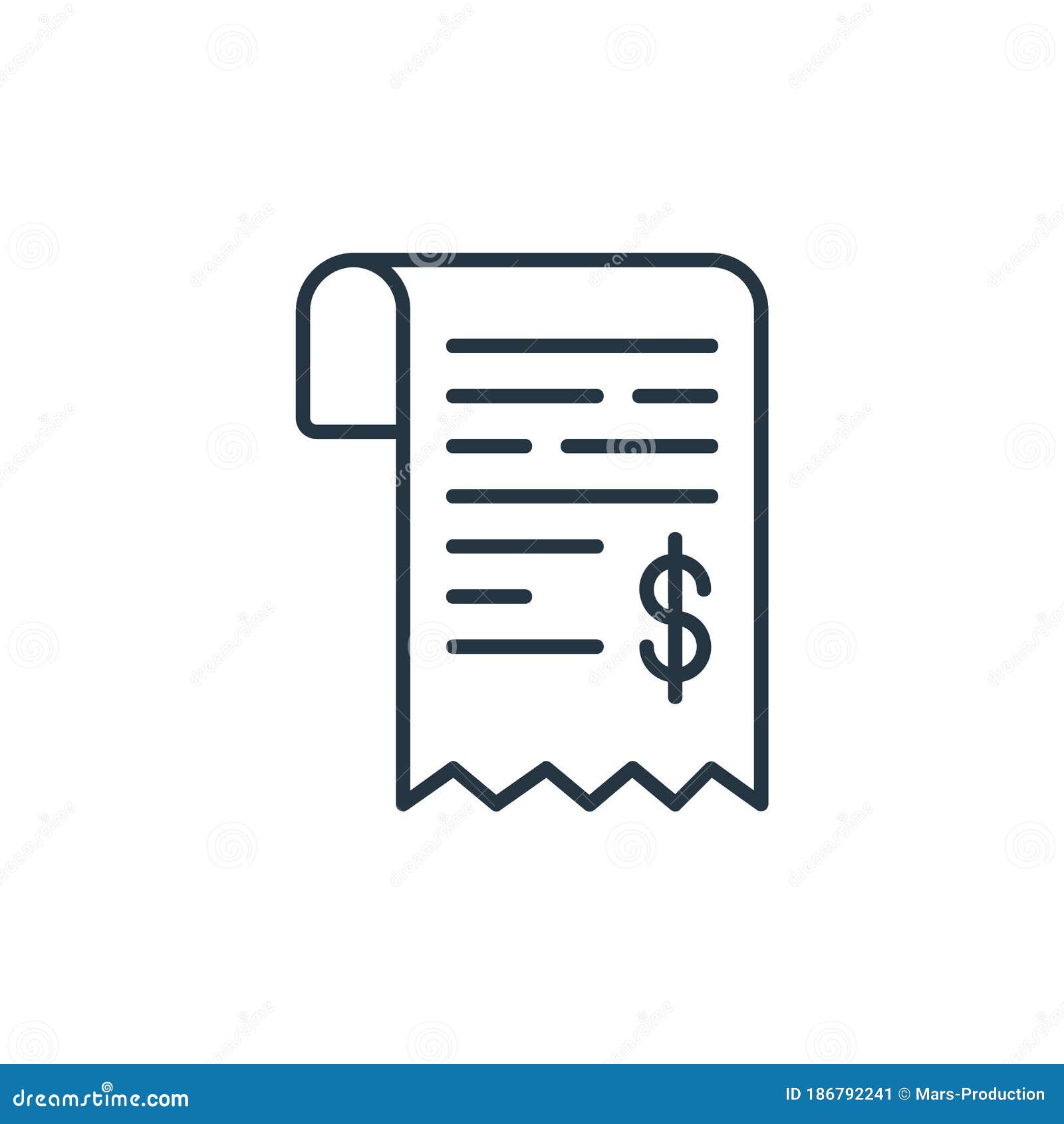 Receipt Vector Icon. Receipt Editable Stroke. Receipt Linear Symbol for ...
