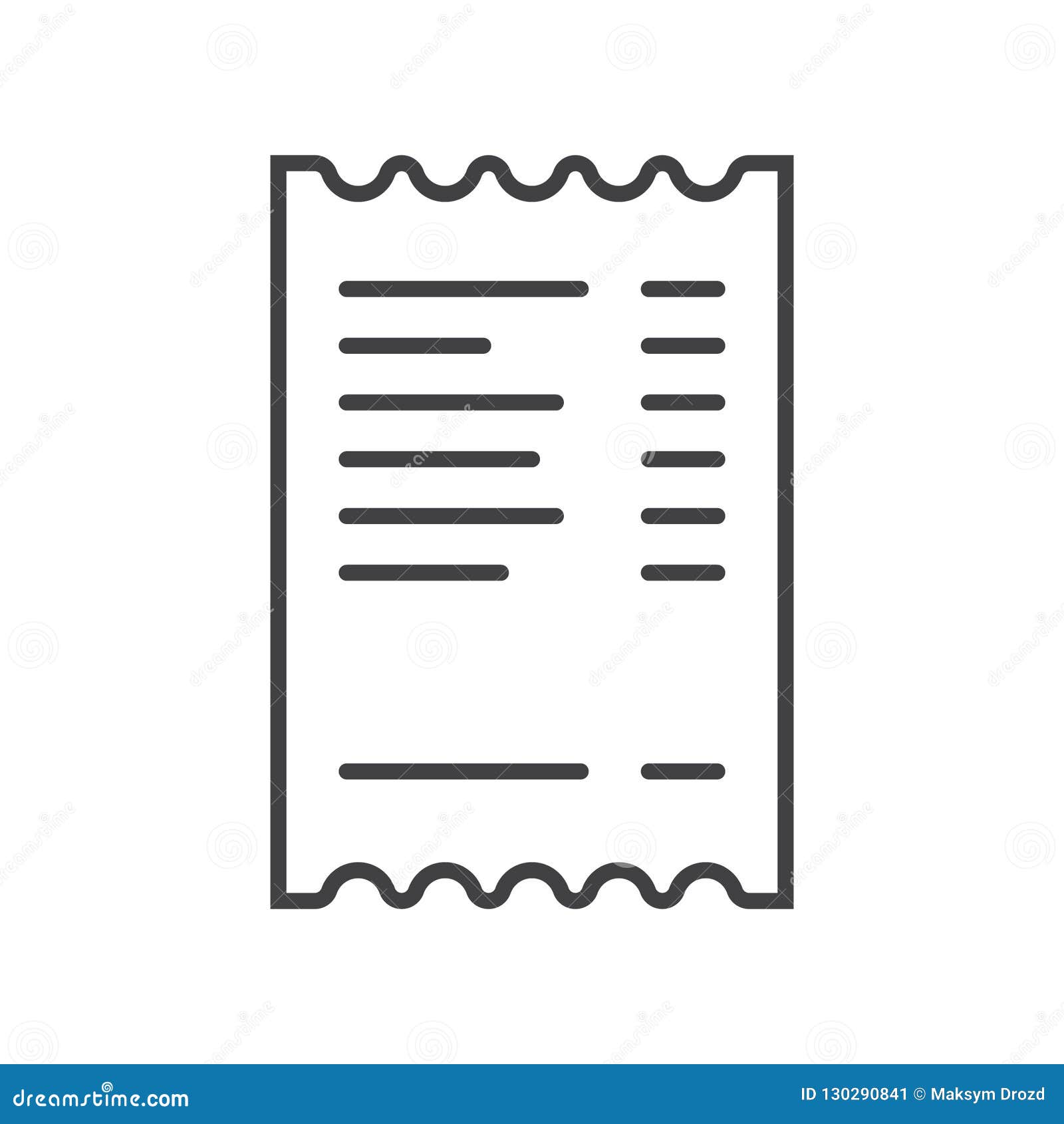 Receipt vector icon stock vector. Illustration of background - 130290841