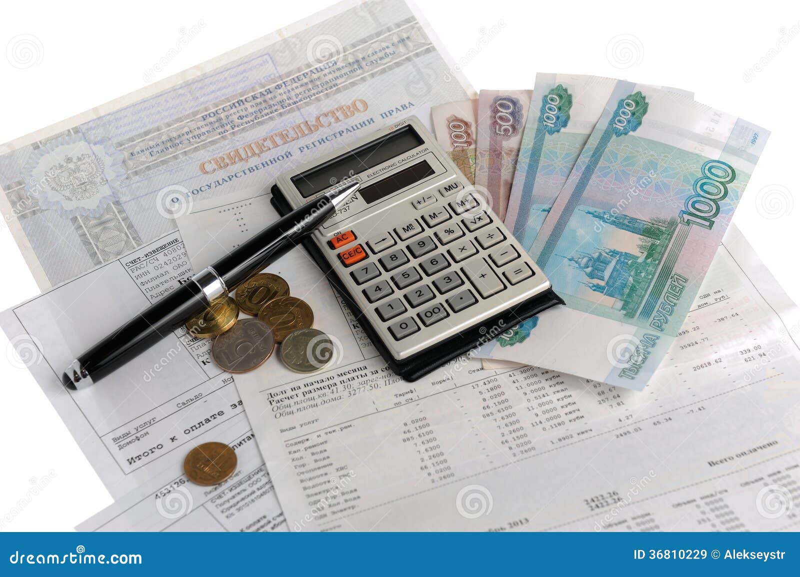 Receipts, Calculator, Money Stock Image - Image of calculation ...