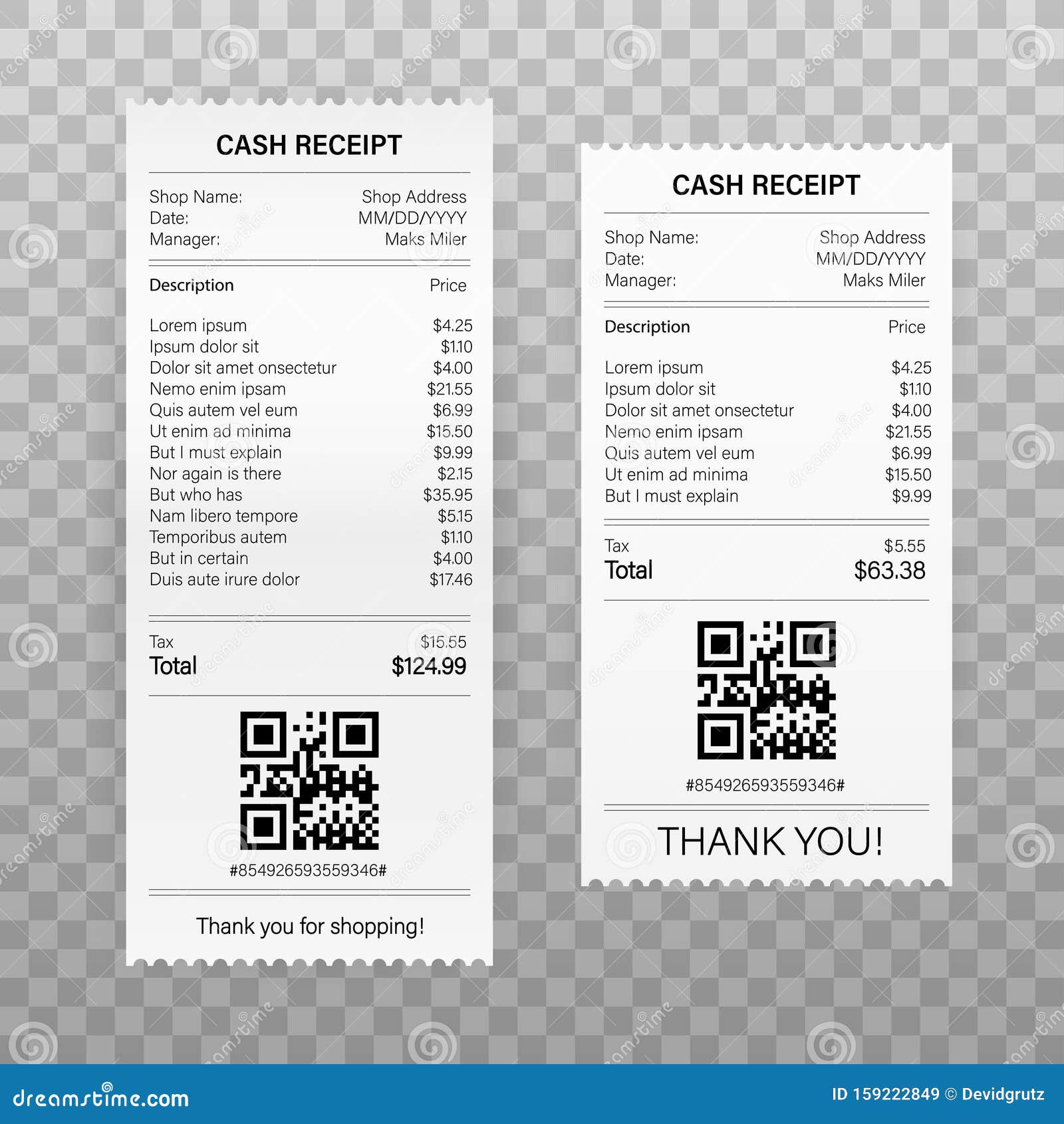 Receipts Vector Illustration of Realistic Payment Paper Bills for Cash ... Receipts Vector Illustration of Realistic Payment Paper Bills for Cash ...
