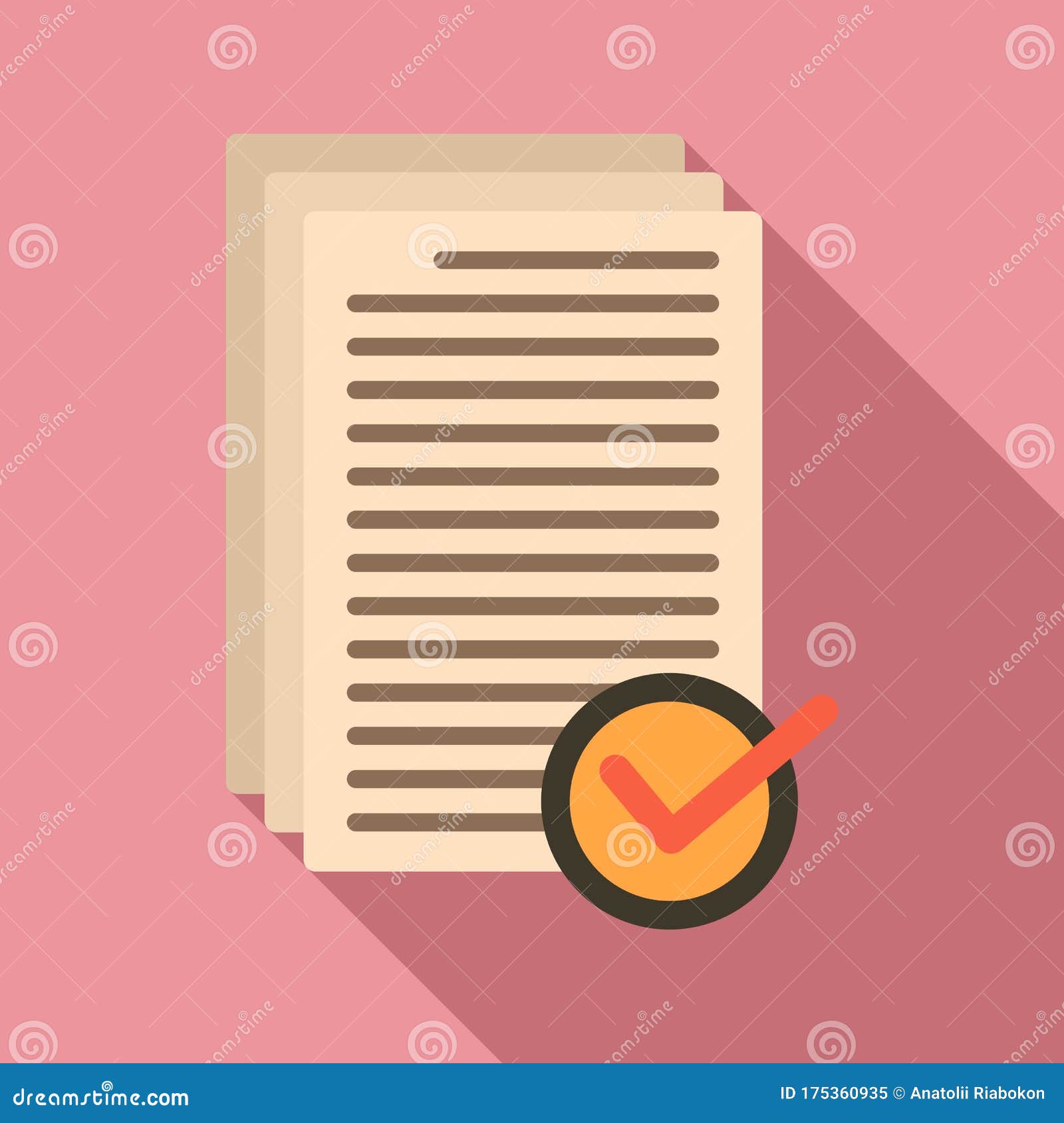 Receive Approved Documents Icon, Simple Style Vector Illustration ...
