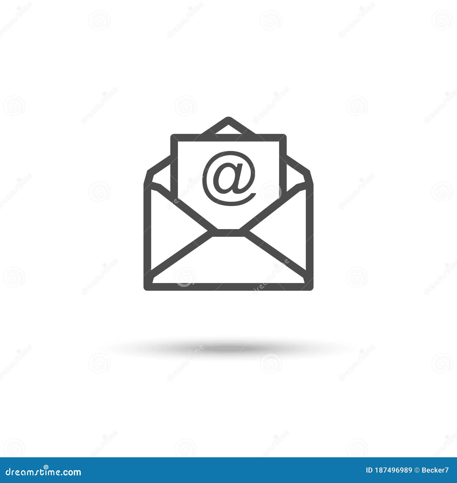 Email Opened Envelope Vector Icon On White Background. Flat Vector ...